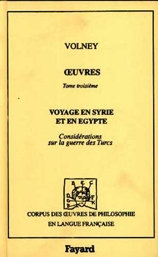 Oeuvres (1787-1799) - Voyage en Syrie et en Egypte (Grand format ...