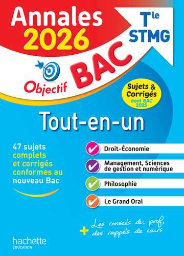 Annales Objectif BAC 2026 - Bac STMG Tout-en-un - sujets et corrigés ...