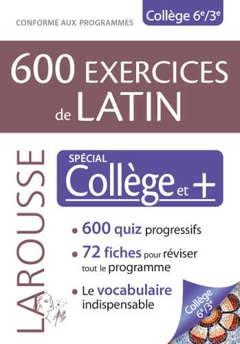 600 exercices de latin, spécial collège (Grand format - Broché 2024 ...