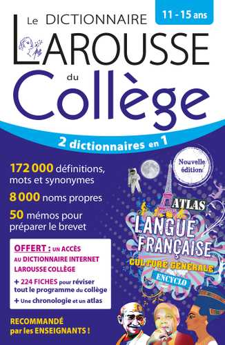 Le dictionnaire Larousse du collège - 11/15 ans (Grand format - Broché 2025), de | Éditions Larousse